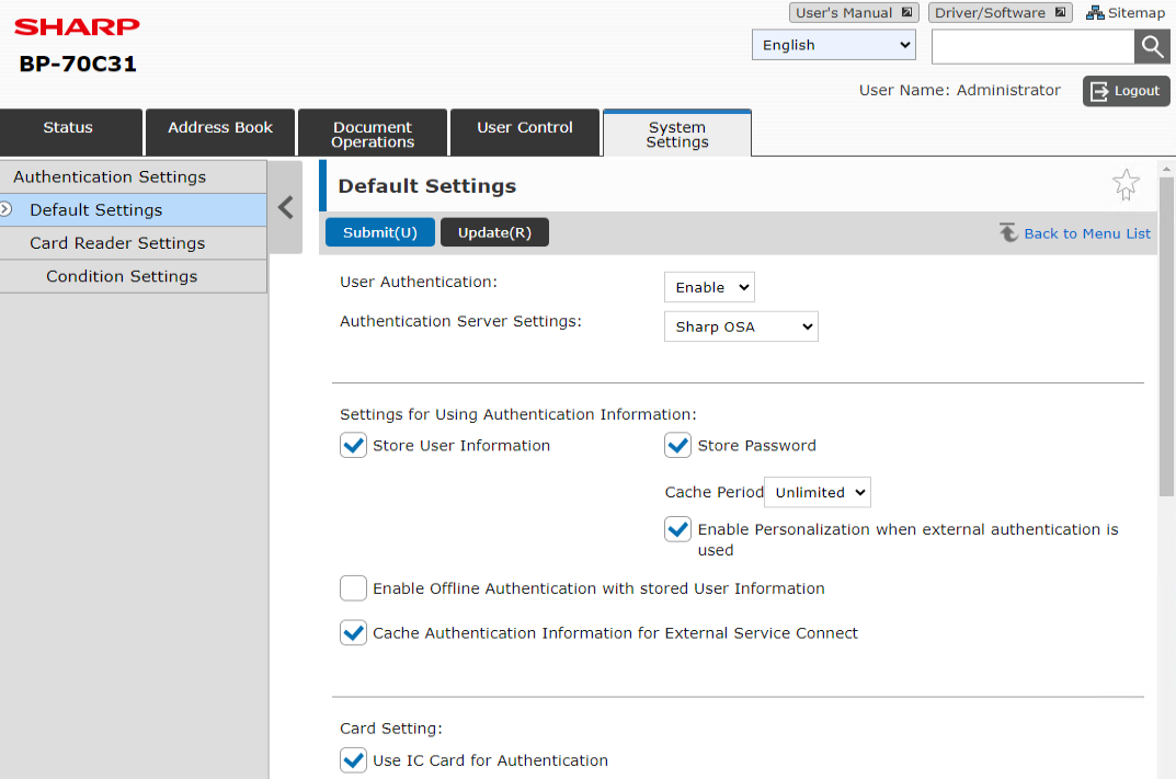 Configure MFP Settings - Group 1 Device | Synappx Support Centre